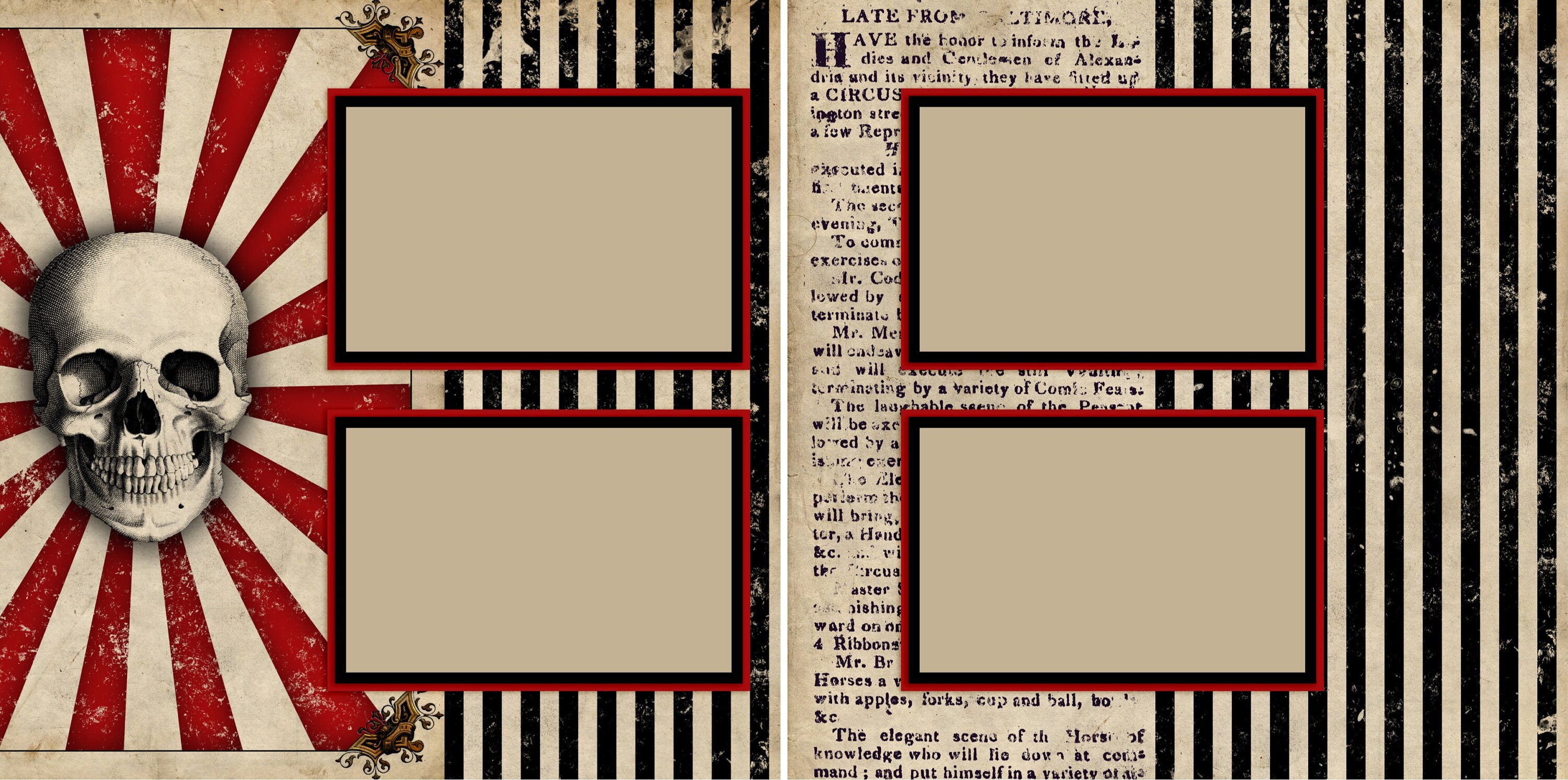 Gothic Circus - Halloween - 2 Premade Scrapbook Pages - EZ Layout 3826 ...