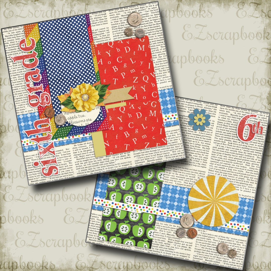 Sixth Grade NPM - School - 2 Premade Printed Scrapbook Pages - EZ ...