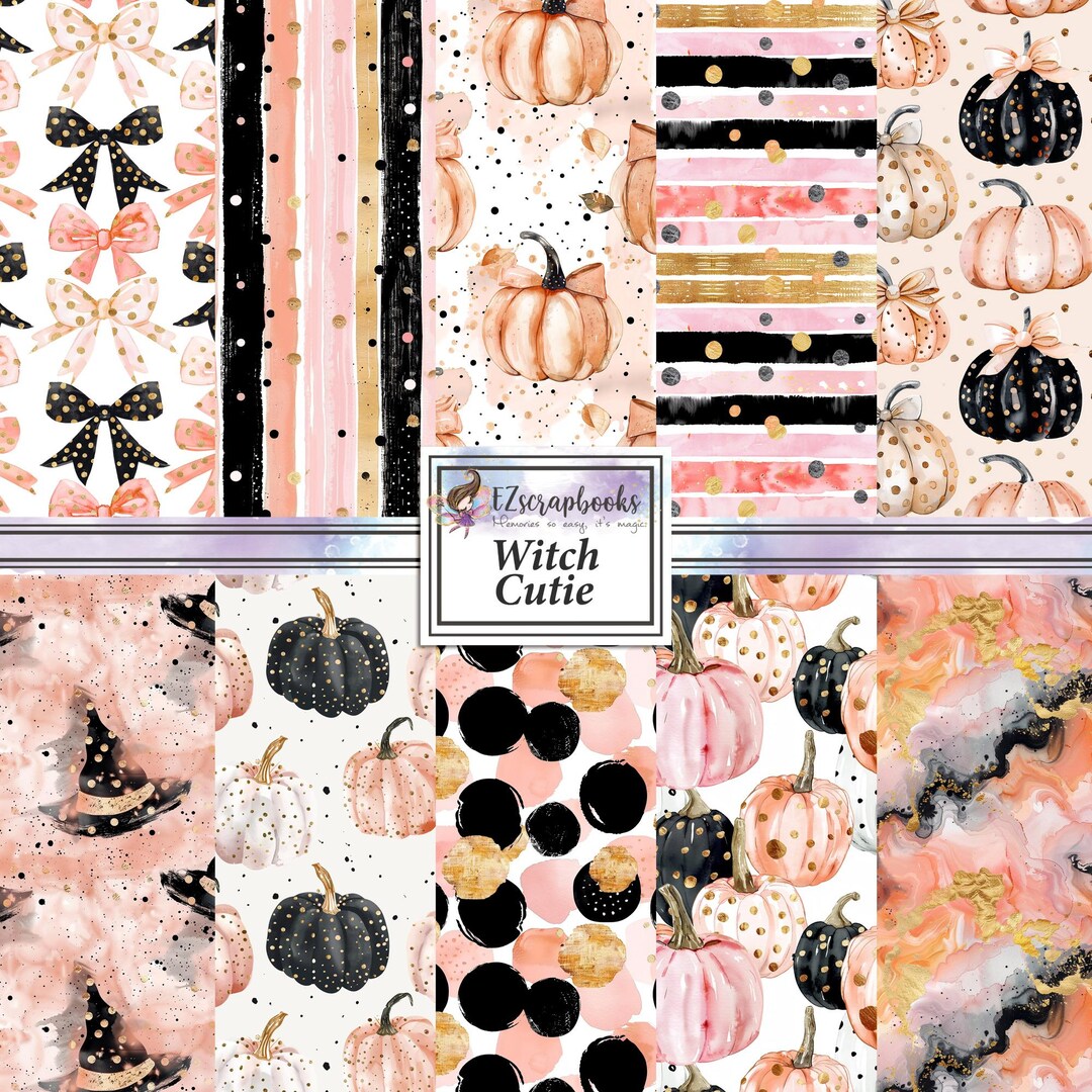 Cute Pink Halloween - 12X12 Paper Pack - 8986 - Etsy