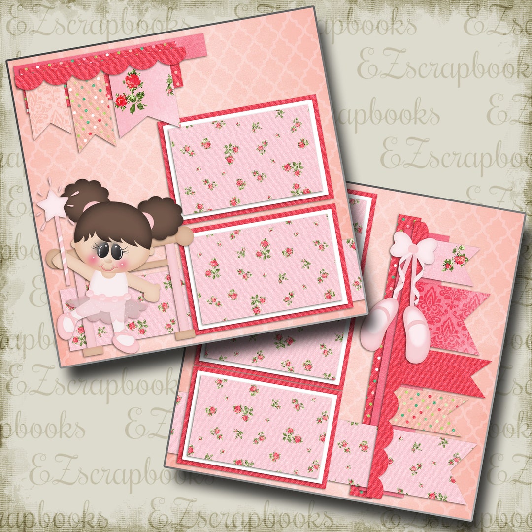 BALLERINA GIRL - 2 Premade Scrapbook Pages - EZ Layout 568 - Etsy