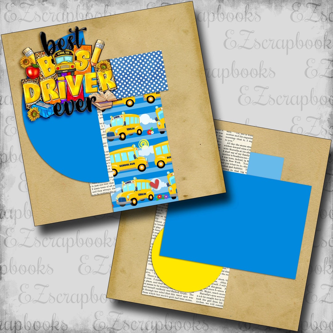 Best Bus Driver NPM - 2 Premade Scrapbook Pages - EZ Layout 23-077 - Etsy