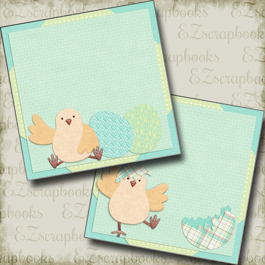 Hatched Chick NPM 2 Premade Scrapbook Pages EZ Layout 5247 - Etsy