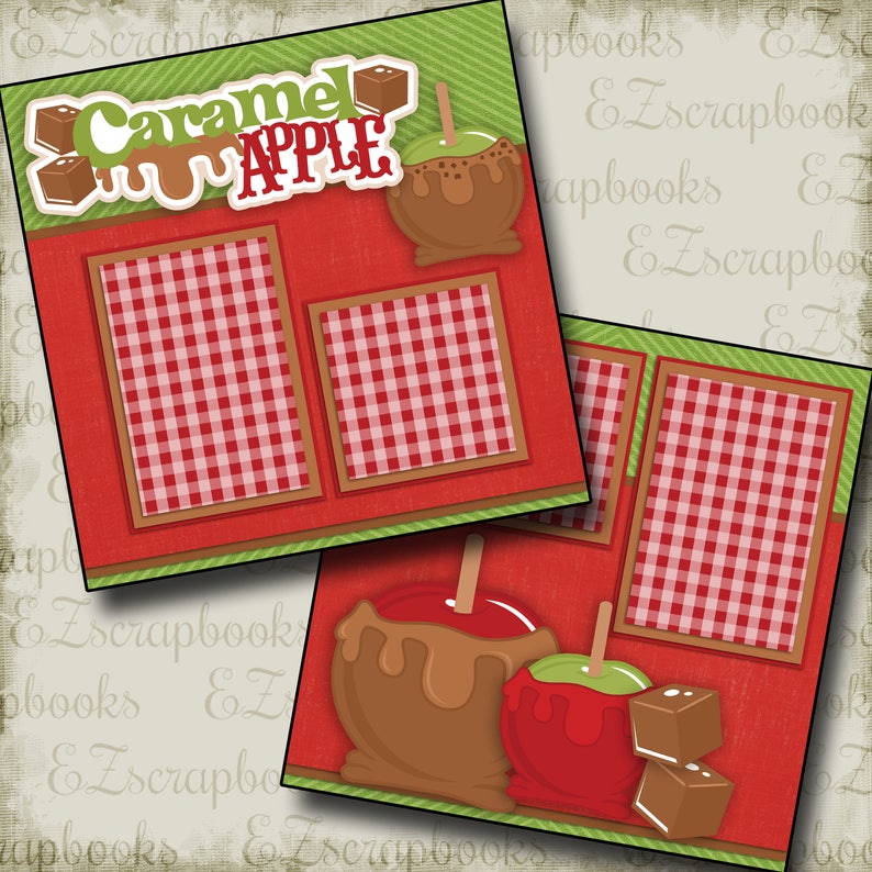 CARMEL APPLE 2 Premade Scrapbook Pages EZ Layout 2308 - Etsy