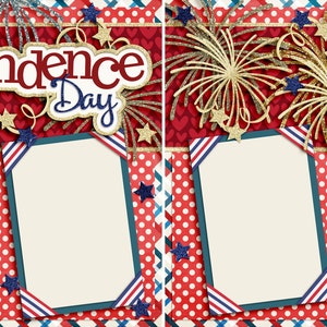 Independence Day - 2 Premade Scrapbook Pages - EZ Layout 4156 - Etsy