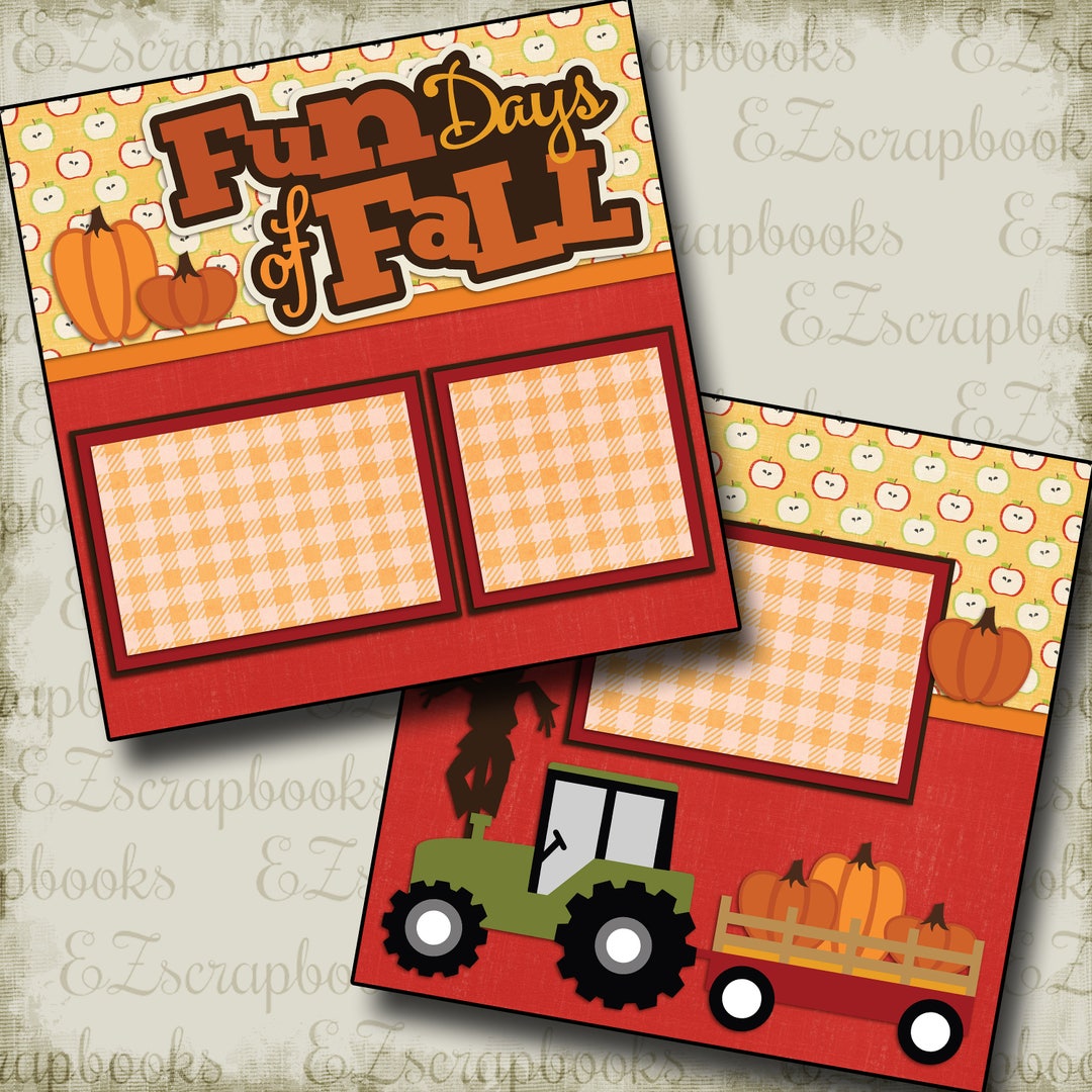 FUN DAYS of Fall - 2 Premade Scrapbook Pages - EZ Layout 2170 - Etsy
