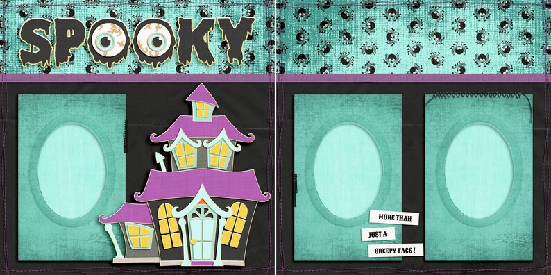 Spooky Haunted House 2 Premade Scrapbook Pages EZ Layout - Etsy