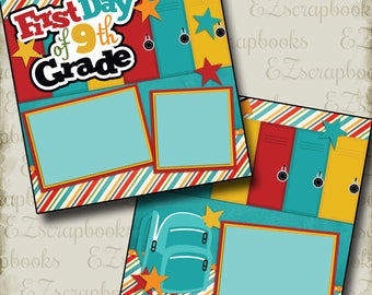 First Day 2nd Grade 2 Premade Printed Scrapbook Pages EZ | Etsy