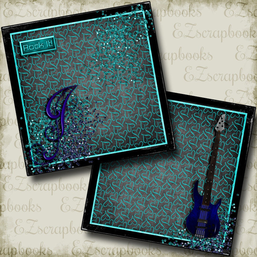 Rock on NPM - 2 Premade Scrapbook Pages - EZ Layout 4347 - Etsy