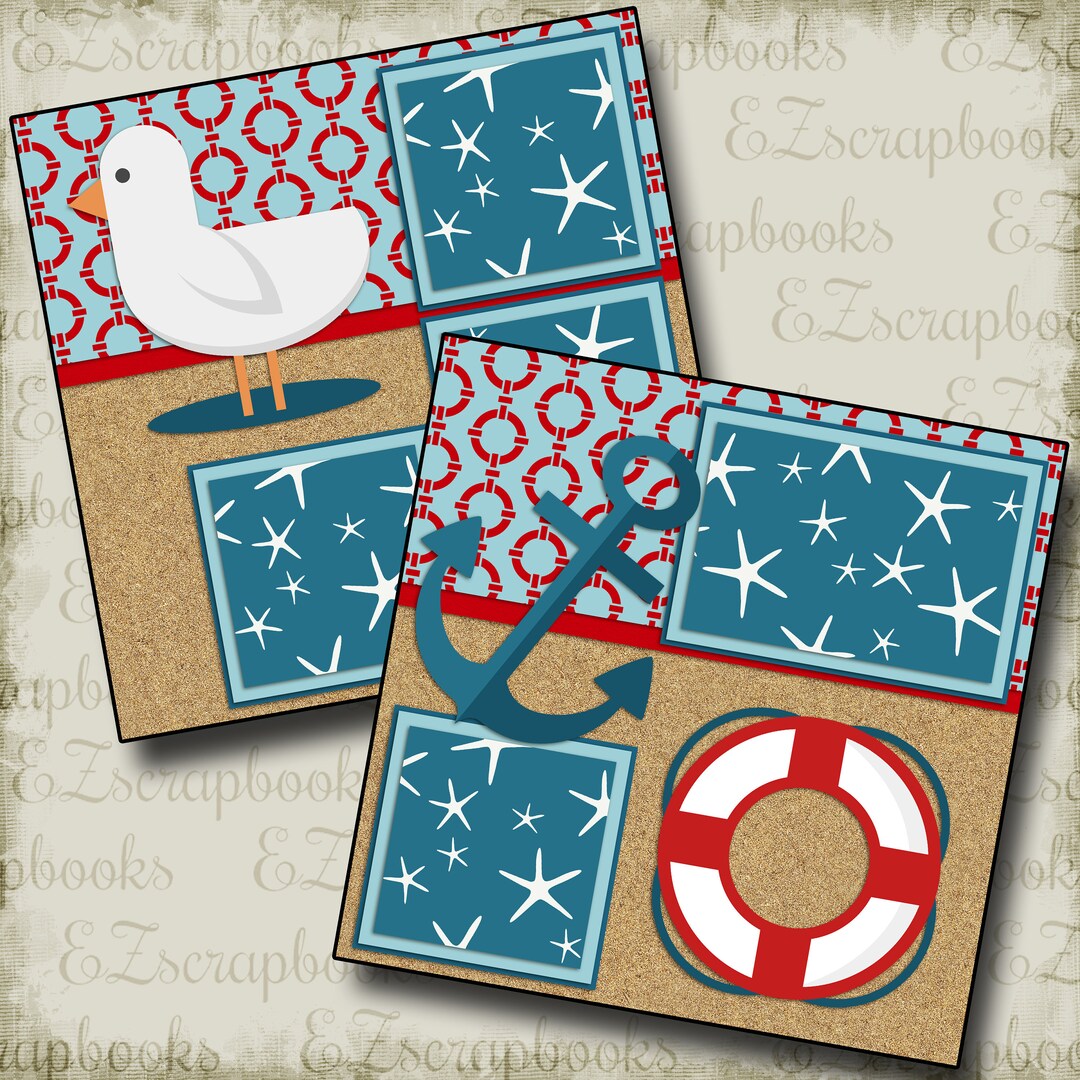 SAIL With SEAGULLS 2 Premade Scrapbook Pages EZ Layout 2193 - Etsy
