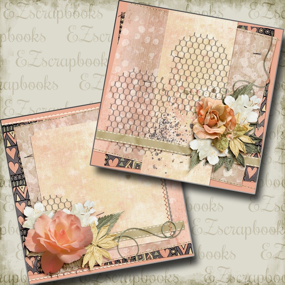 Pretty Wild NPM - 2 Premade Scrapbook Pages - EZ Layout 3877 - Etsy
