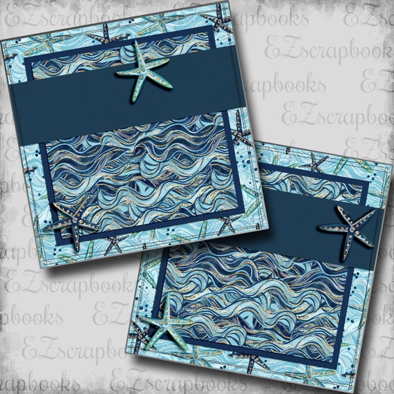 Nautical Waves NPM 2 Premade Scrapbook Pages EZ Layout - Etsy