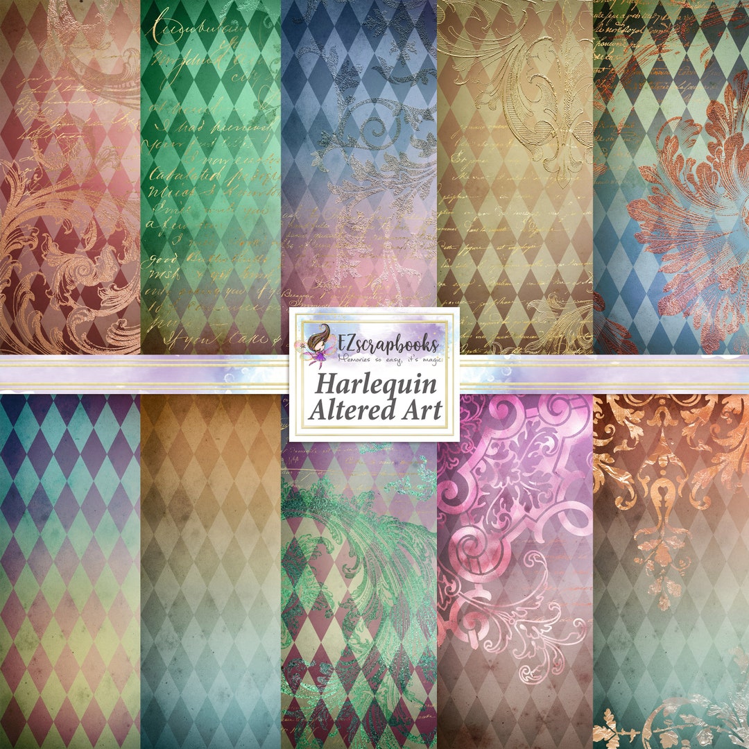 Harlequin Altered Art - 12X12 Paper Pack - 8347 - Etsy