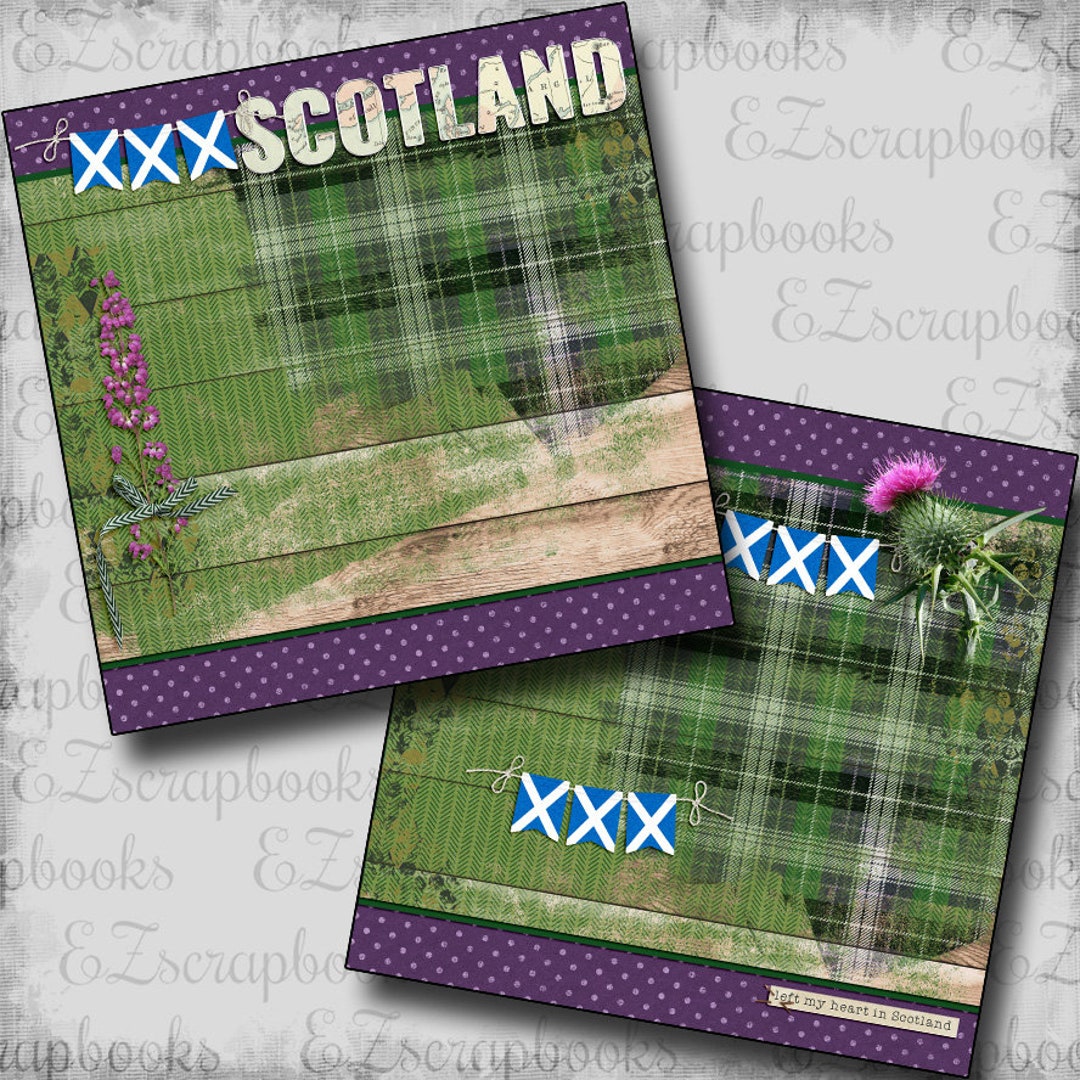 Scotland NPM - 2 Premade Scrapbook Pages - EZ Layout 6247 - Etsy