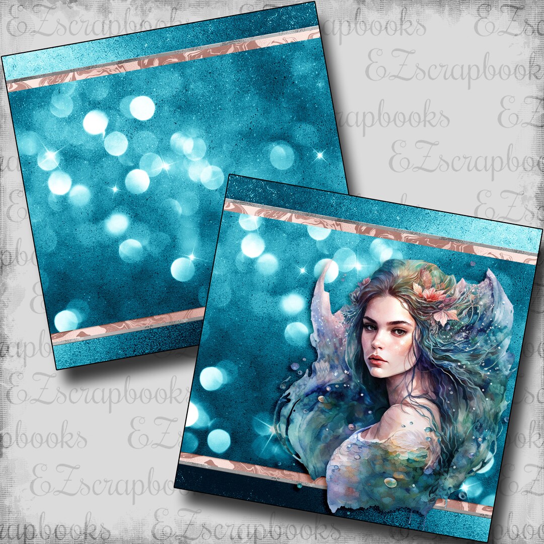 Ocean Mermaid NPM 2 Premade Scrapbook Pages EZ Layout 6743 - Etsy