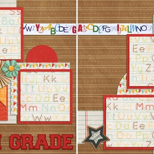 Fourth Grade - School - 2 Premade Printed Scrapbook Pages - EZ Layout ...