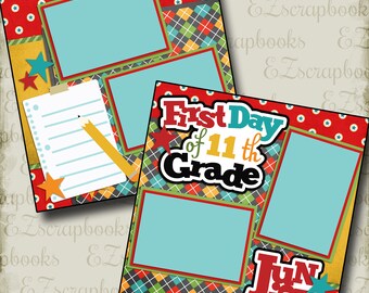 First Day 2nd Grade 2 Premade Printed Scrapbook Pages EZ - Etsy