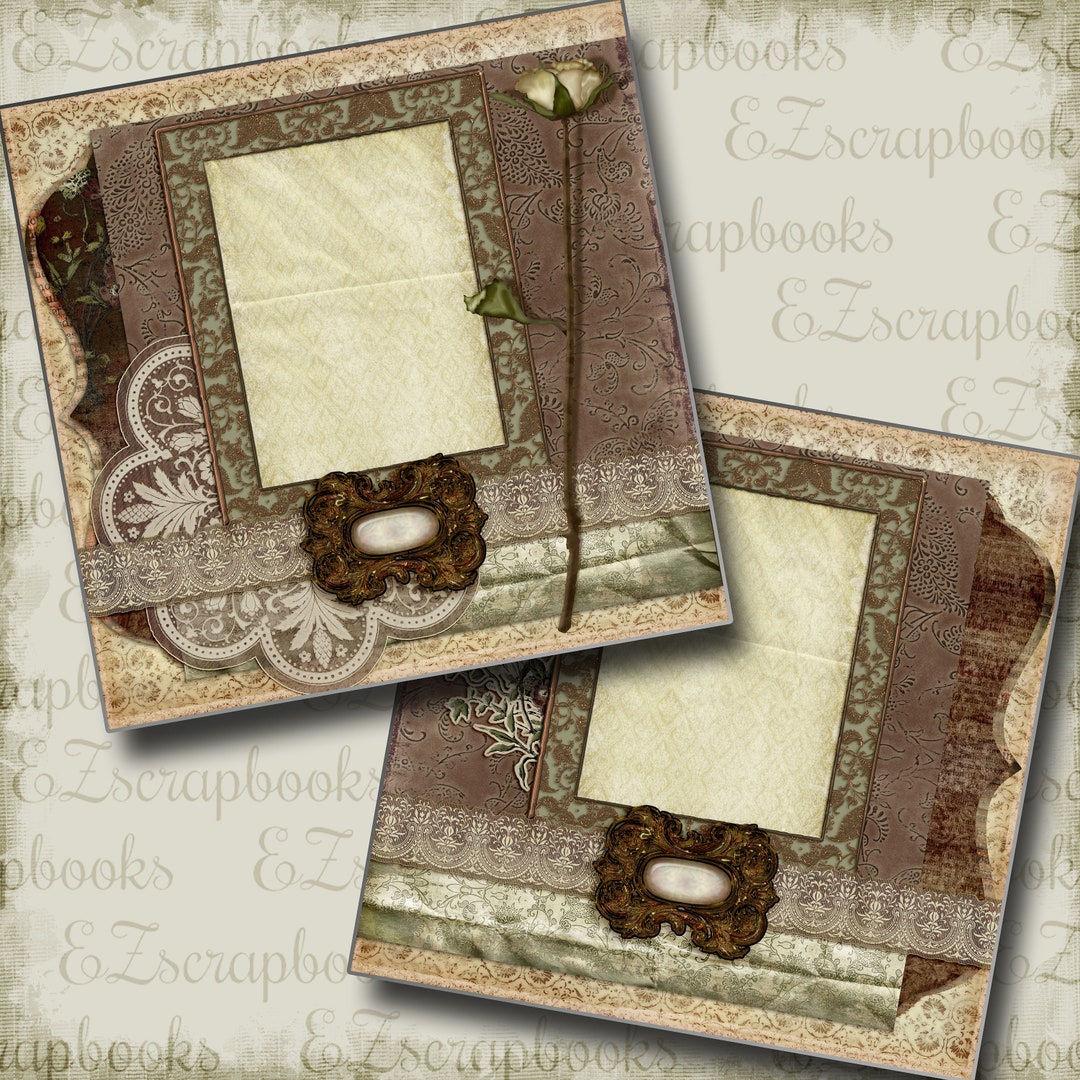 Vintage 2 Premade Scrapbook Pages EZ Layout 3342 - Etsy