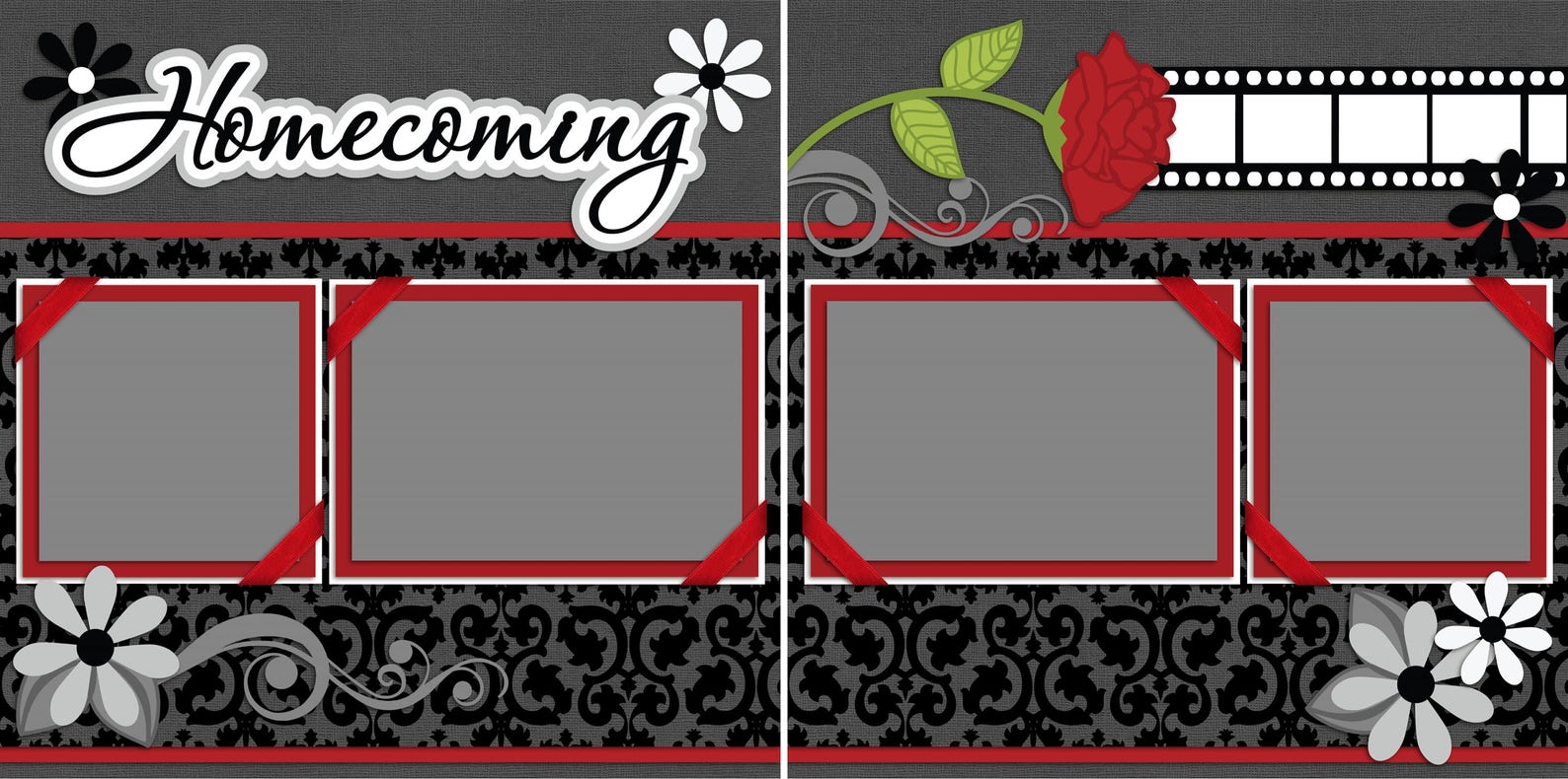 HOMECOMING - High School - 2 Premade Printed Scrapbook Pages - EZ ...