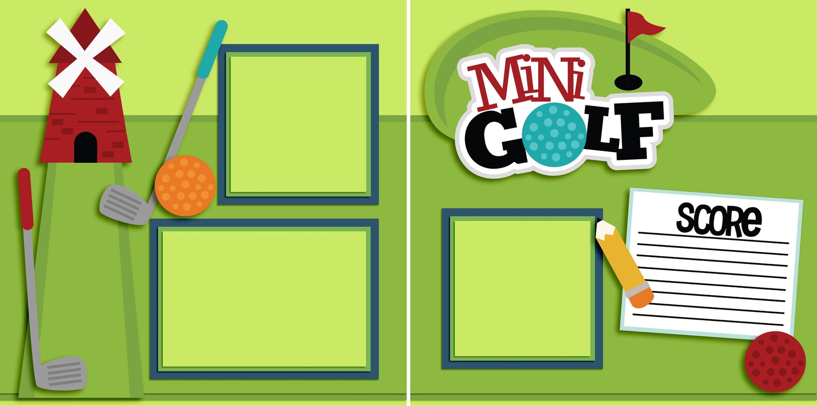 Mini Golf 2 Premade Scrapbook Pages EZ Layout 2562 - Etsy