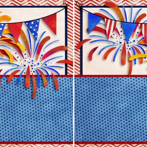Fireworks NPM - 2 Premade Scrapbook Pages - EZ Layout 2756 - Etsy