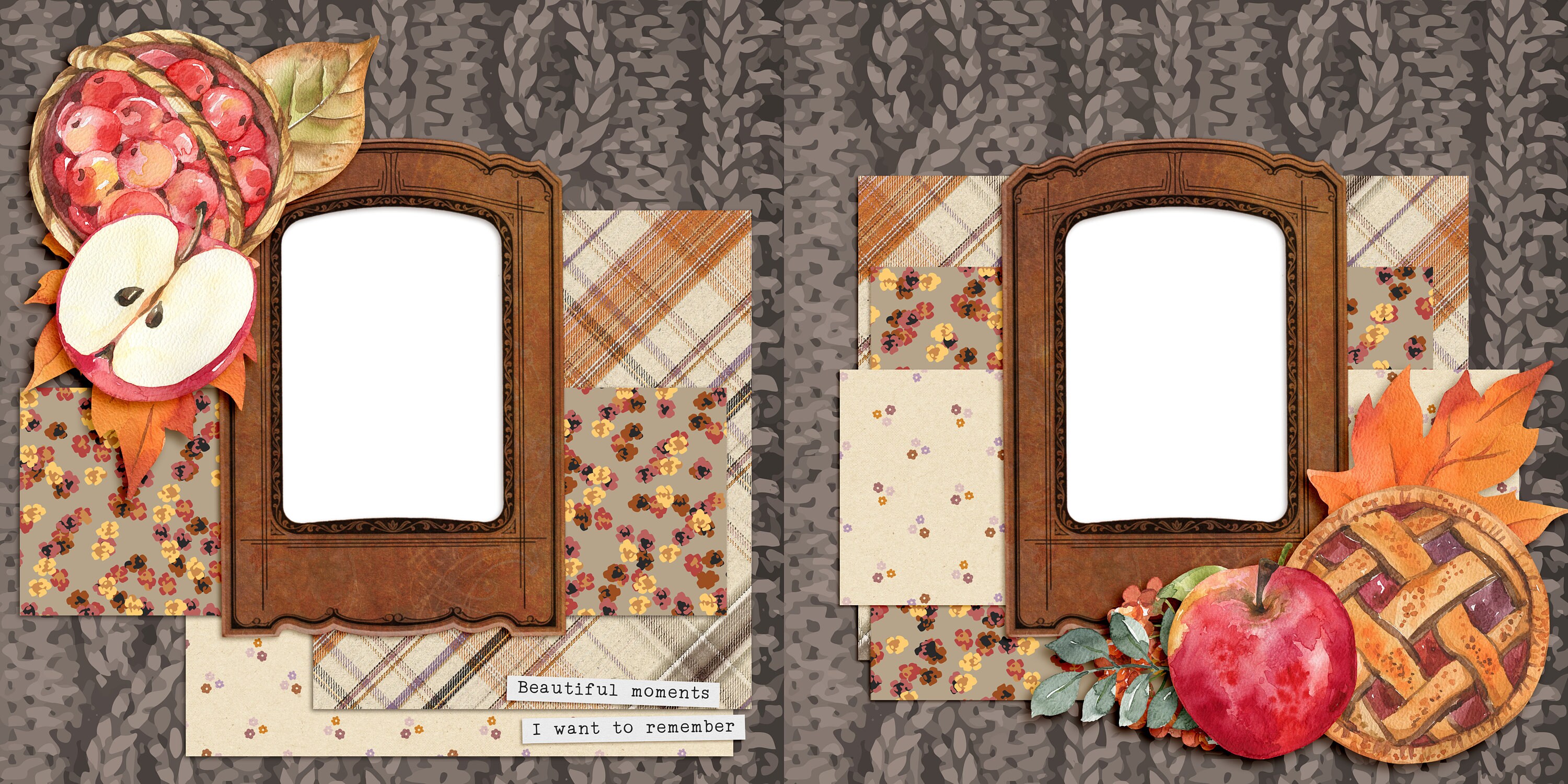 Beautiful Moments of Fall EZ Quick Pages - Digital Scrapbook Quick Page ...