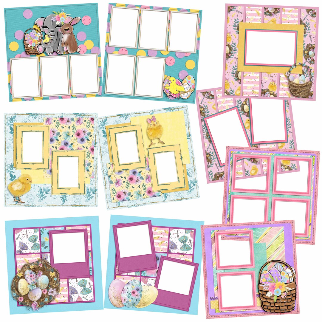 Easter Cuties EZ Quick Pages - Digital Scrapbook Quick Page Bundle ...