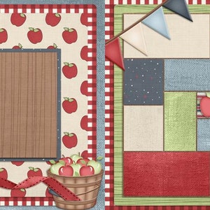 APPLE PICKING - 2 Premade Scrapbook Pages - EZ Layout 298 - Etsy
