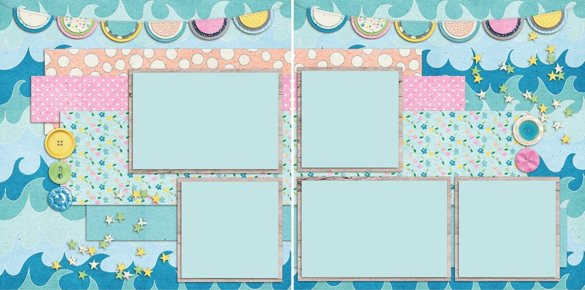 POOL PARTY 2 Premade Scrapbook Pages EZ Layout 2129 - Etsy
