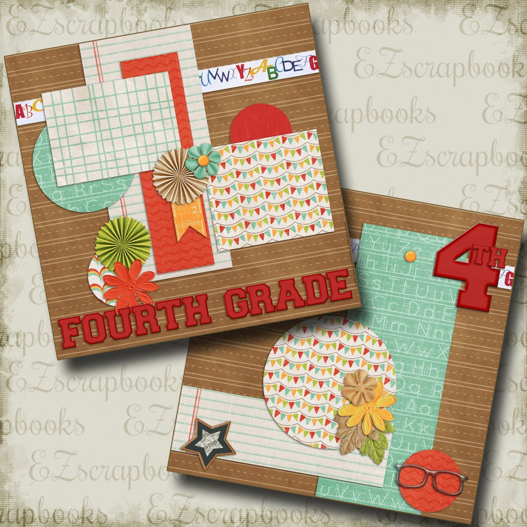 Fourth Grade NPM - School - 2 Premade Printed Scrapbook Pages - EZ ...