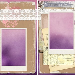 February 2 Premade Scrapbook Pages EZ Layout 4824 - Etsy