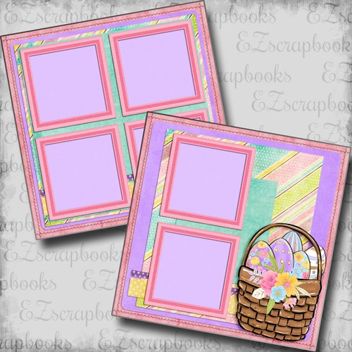 Easter Egg Hunt 2 Premade Scrapbook Pages EZ Layout 4164 - Etsy