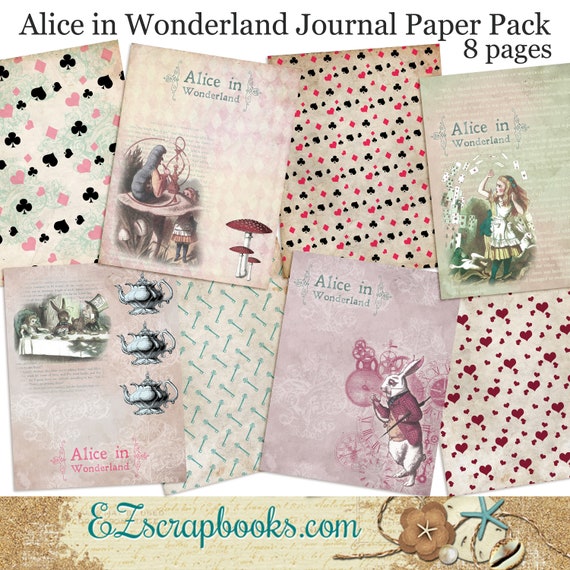 Alice in Wonderland Journal Paper Pack EZ Journal 7026 - Etsy