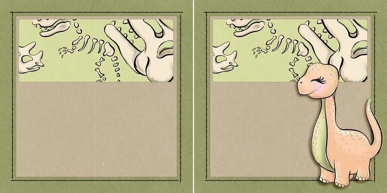 Dino Dig Background Pages Digital Scrapbook Page Bundle - Etsy