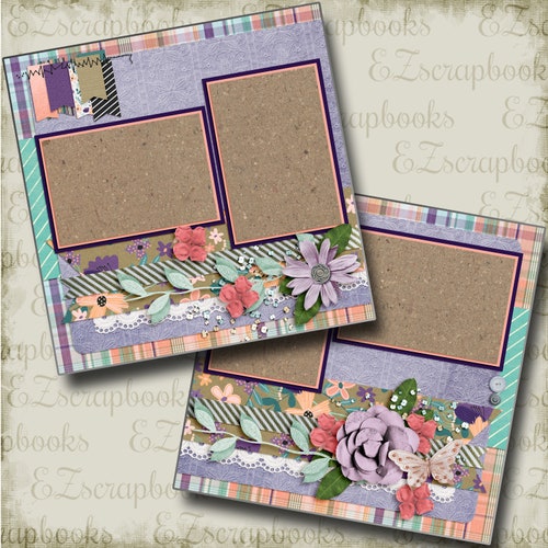 Lovely Lavender 2 Premade Scrapbook Pages EZ Layout 4200 - Etsy