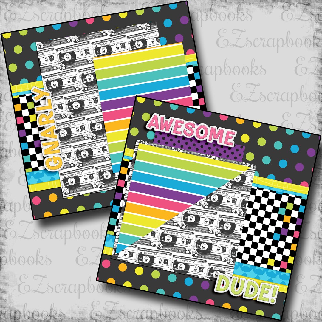 Awesome Dude - NPM - 2 Premade Scrapbook Pages - EZ Layout 6361 - Etsy