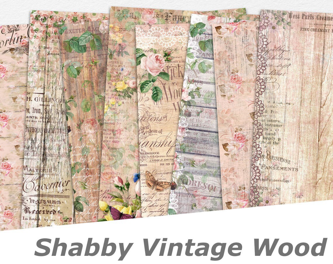 Shabby Wood Paper Pack - 7507 - Etsy
