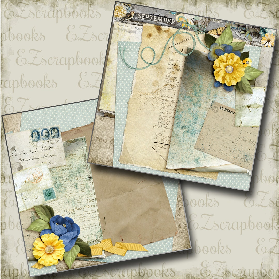 September NPM - 2 Premade Scrapbook Pages - EZ Layout 4839 - Etsy
