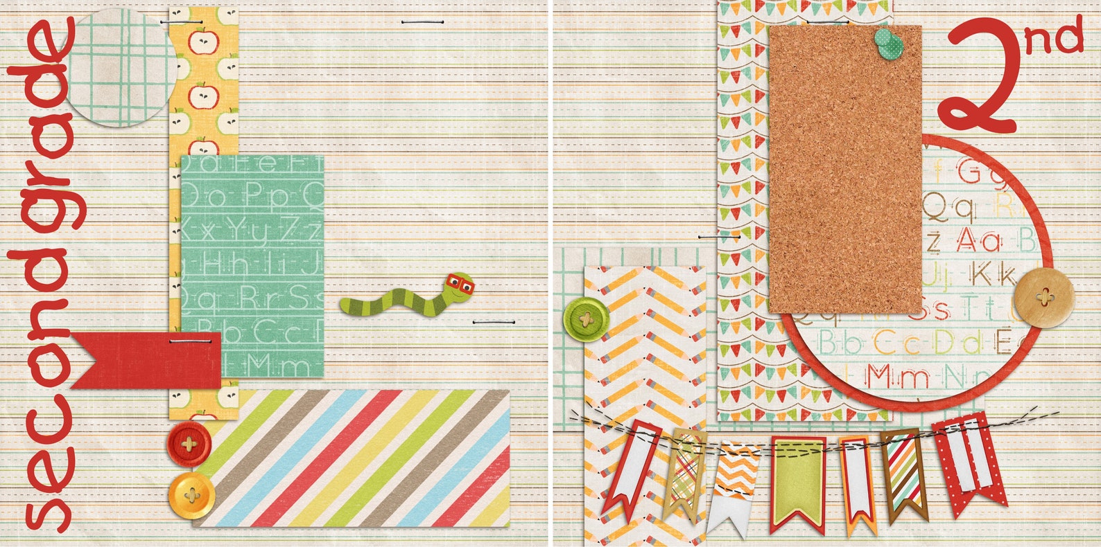 Second Grade NPM School 2 Premade Printed Scrapbook Pages - Etsy