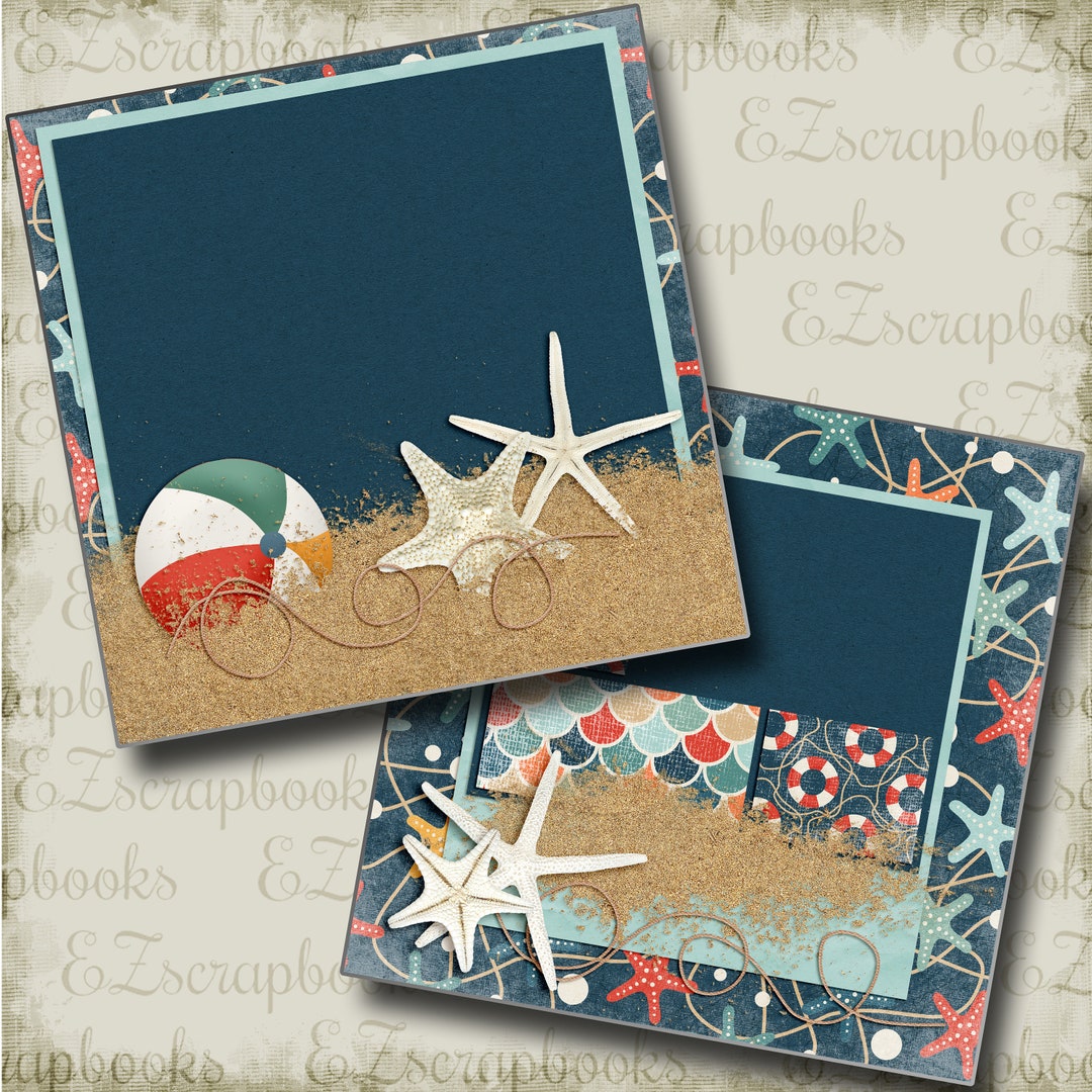 Starfish NPM - 2 Premade Scrapbook Pages - EZ Layout 4489 - Etsy
