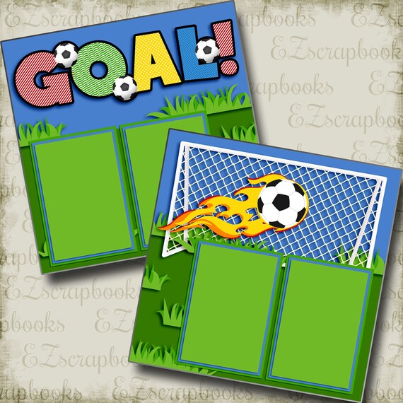 Goal Soccer 2 Premade Scrapbook Pages EZ Layout 4914 | Etsy