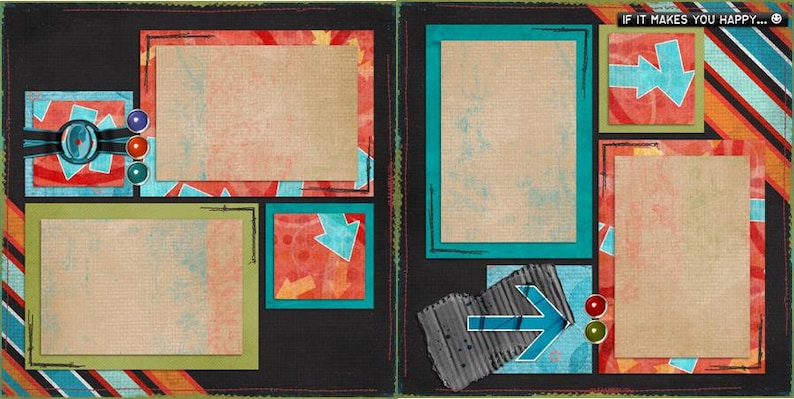 EXPRESS 2 Premade Scrapbook Pages EZ Layout 264 | Etsy