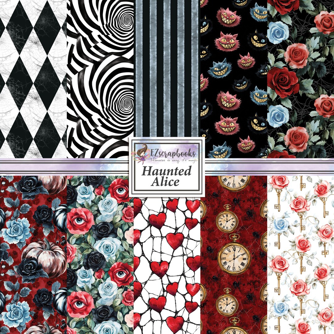 Haunted Alice - 12X12 Scrapbook Paper Pack - 25-8294 - Etsy