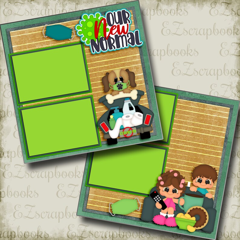 Our New Normal 2 Premade Scrapbook Pages EZ Layout 4932 - Etsy