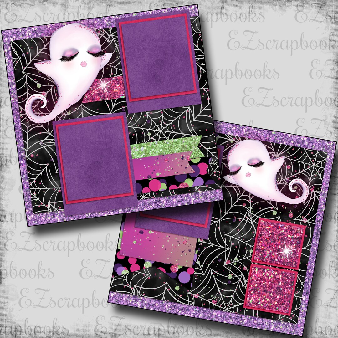 Fabulous Ghouls - 2 Premade Scrapbook Pages - EZ Layout 6030 - Etsy