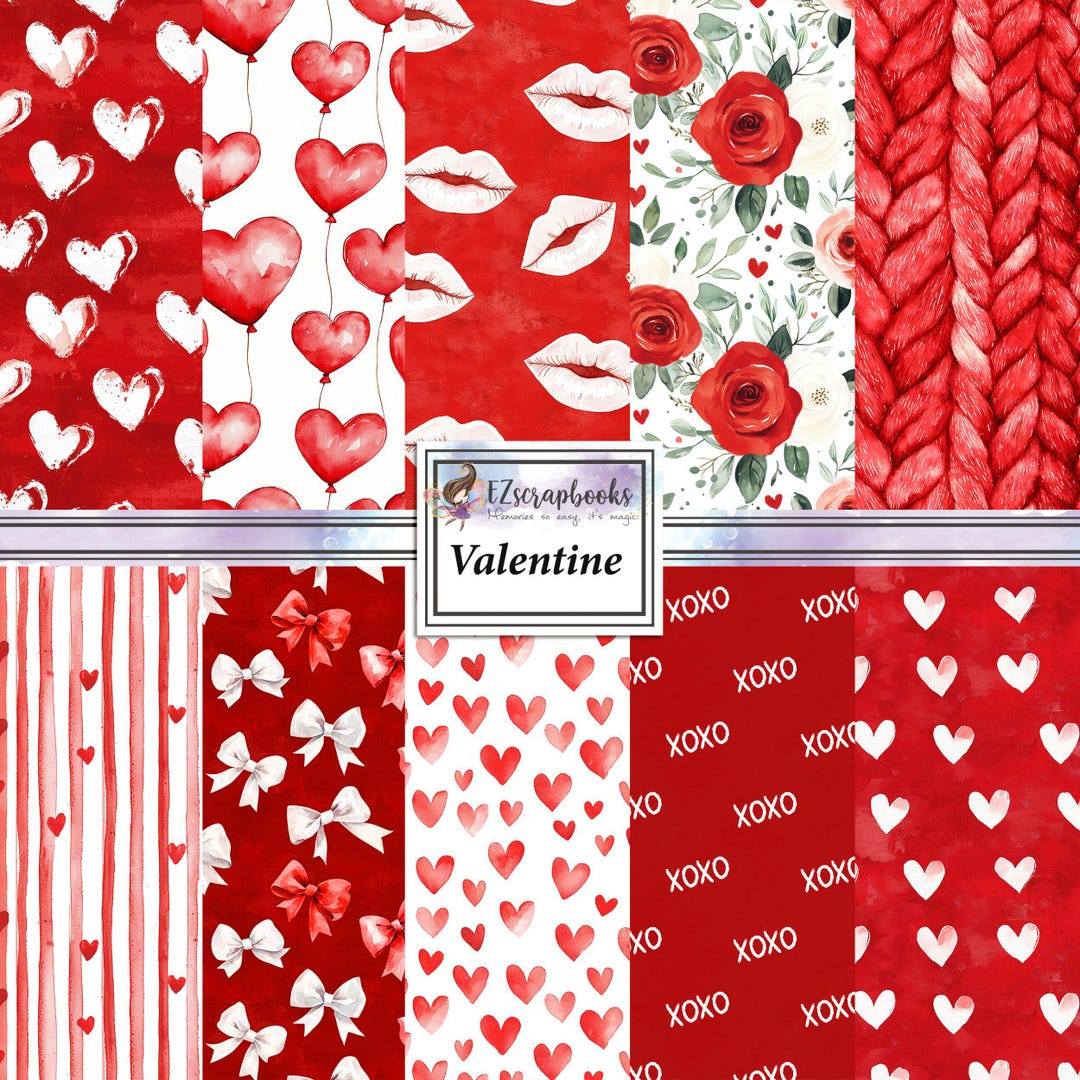 Valentine - 12X12 Scrapbook Paper Pack - 25-8053 - Etsy