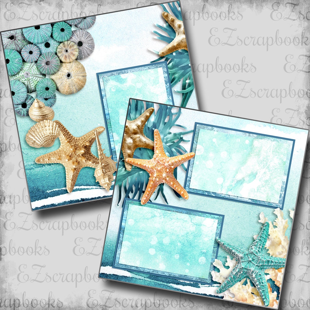 Ocean Beauty - 2 Premade Scrapbook Pages - EZ Layout 5544 - Etsy