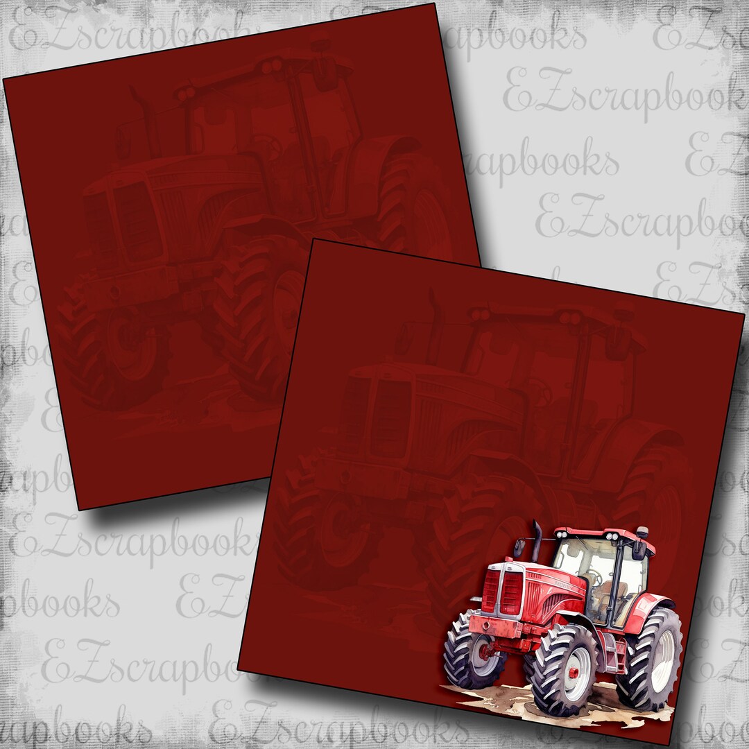Big Red Tractor NPM 2 Premade Scrapbook Pages Paper EZ Layout 24-435 - Etsy
