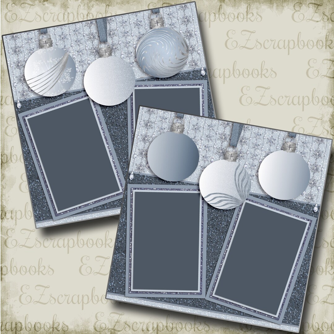 Bulbs of Blue - 2 Premade Scrapbook Pages - EZ Layout 3674 - Etsy