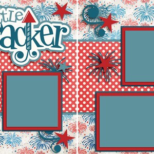 Our Little Firecracker - 2 Premade Scrapbook Pages - EZ Layout 3214 - Etsy
