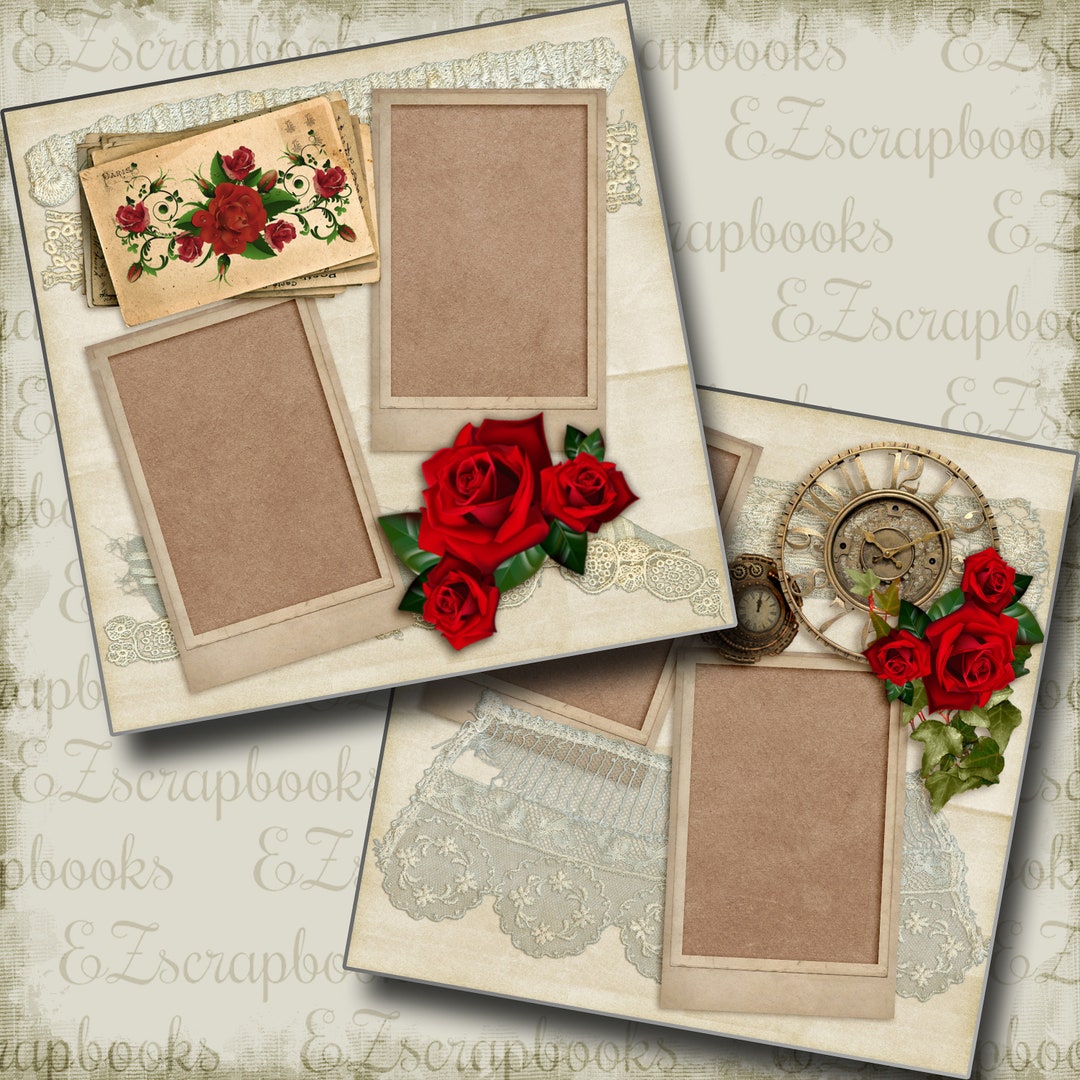 Weekend in Paris - 2 Premade Scrapbook Pages - EZ Layout 4968 - Etsy